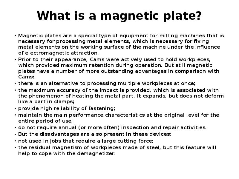 Magnetic plates