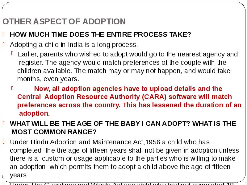 CHILD ADOPTION LAWS IN INDIA