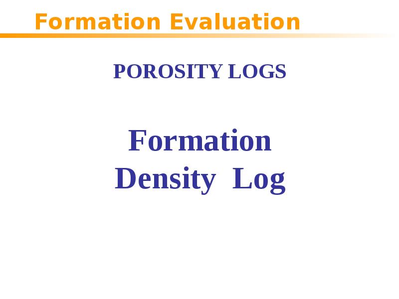 Formation Evaluation