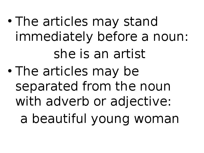 Use of Articles