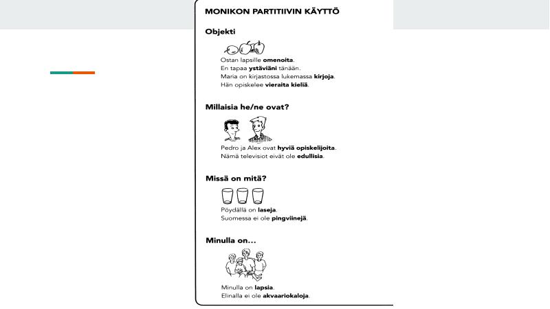 Monikon partitiivi ja genetiivi
