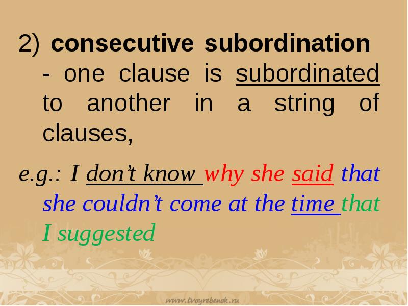 Lecture 23 COMPLEX SENTENCE