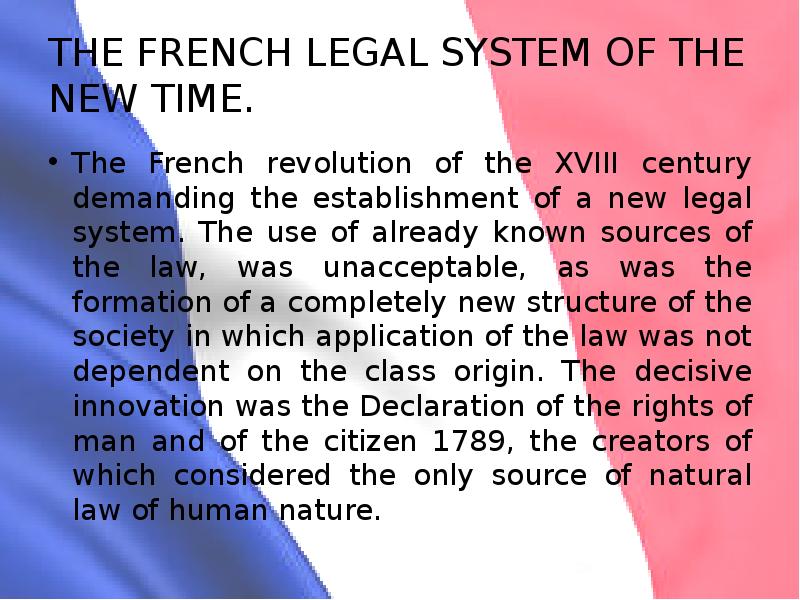State-legal development of France in modern times - презентация, доклад ...