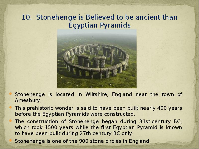 Top 10 Interesting Facts About Stonehenge by: Stella Abramyan Liliya