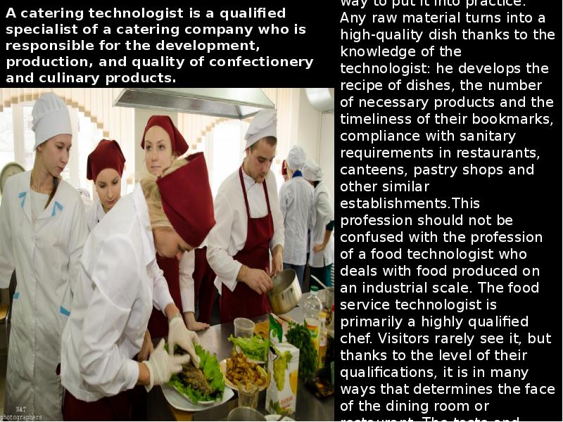 Technology of public catering products