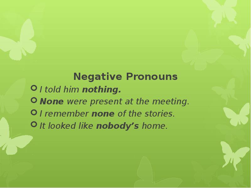 Lecture 12 the Pronoun