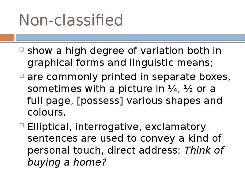 Classification o f functional styles
