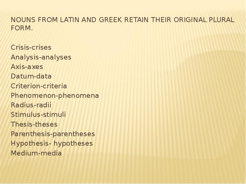 Plural of nouns