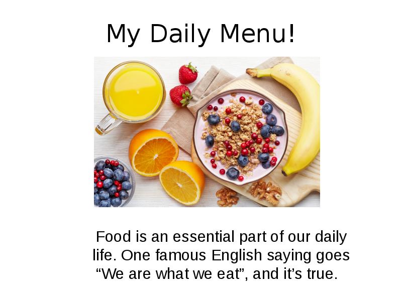 My Daily Menu!