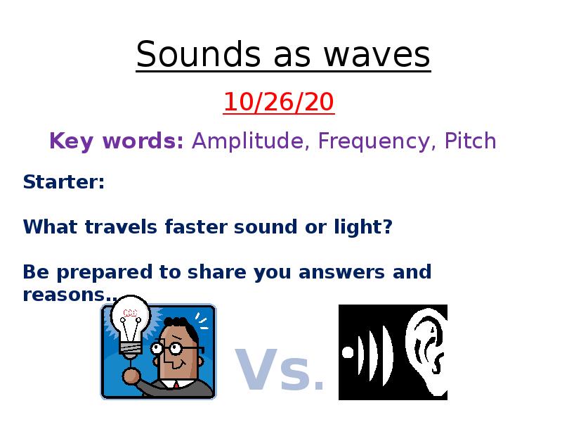 Sounds as waves