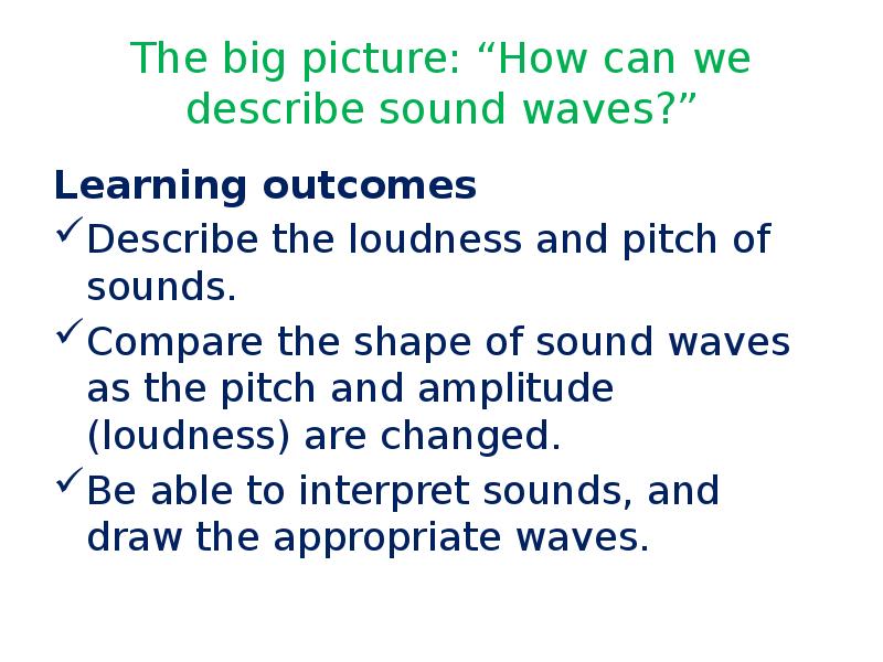 Sounds as waves
