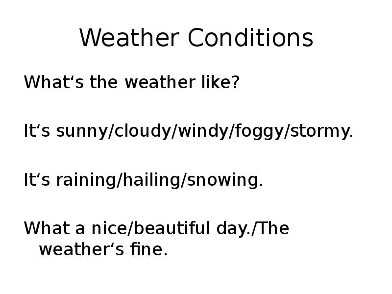 SEASONS & WEATHER