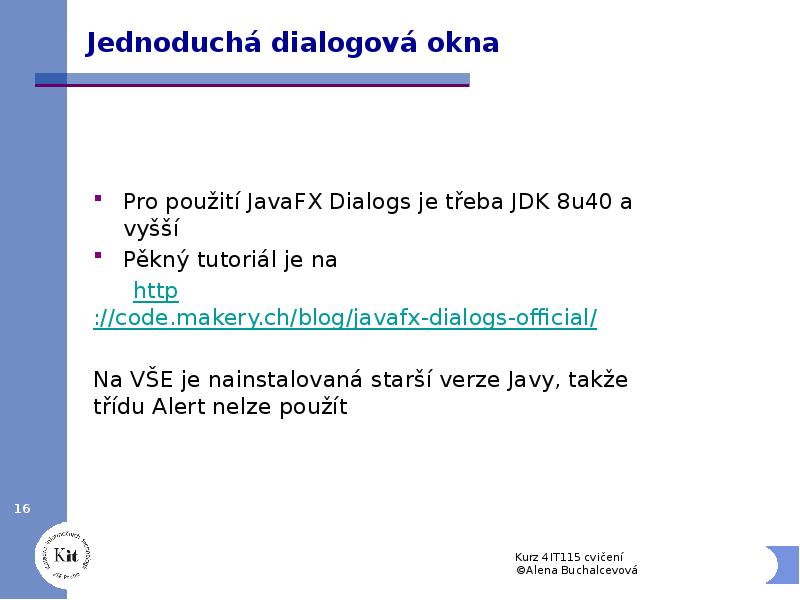 Další komponenty GUI menu, zobrazení HTML souboru,