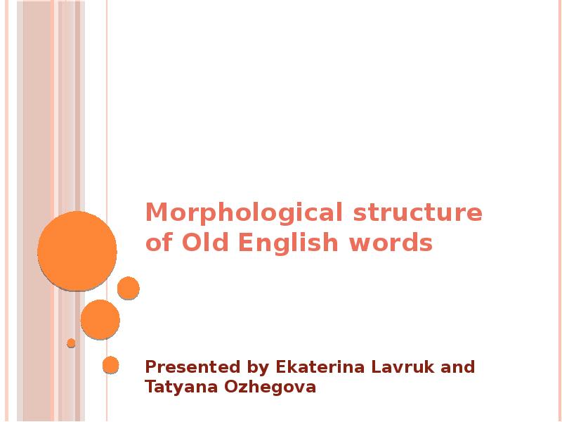 Morphological structure of Old English words Presented by Ekaterina ...