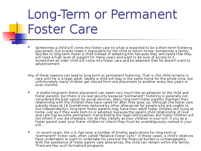 Types of foster families