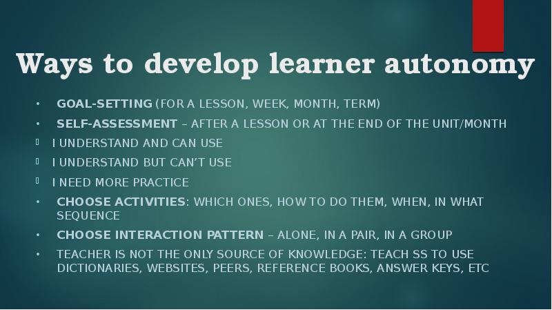 Learner autonomy