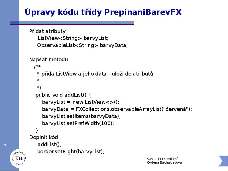 Další komponenty GUI