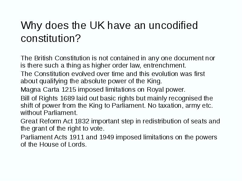 The British Constitutional System