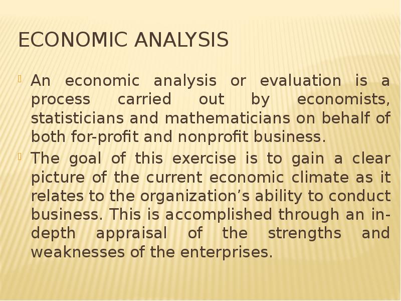 Analysis of financial and economic activities