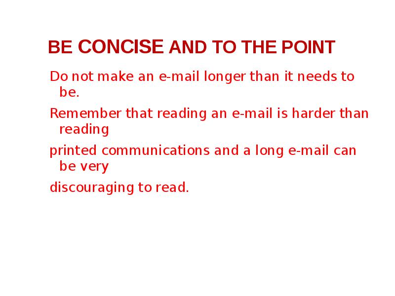 E mailing etiquette