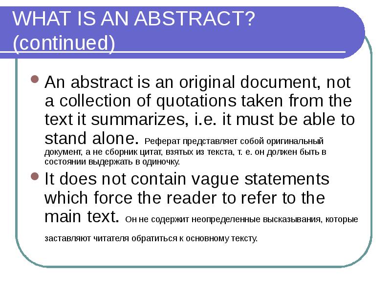 HOW TO WRITE AN ABSTRACT