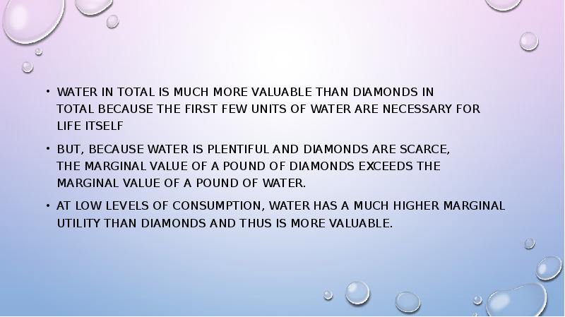 DIaMOND AND WATER PARADOX