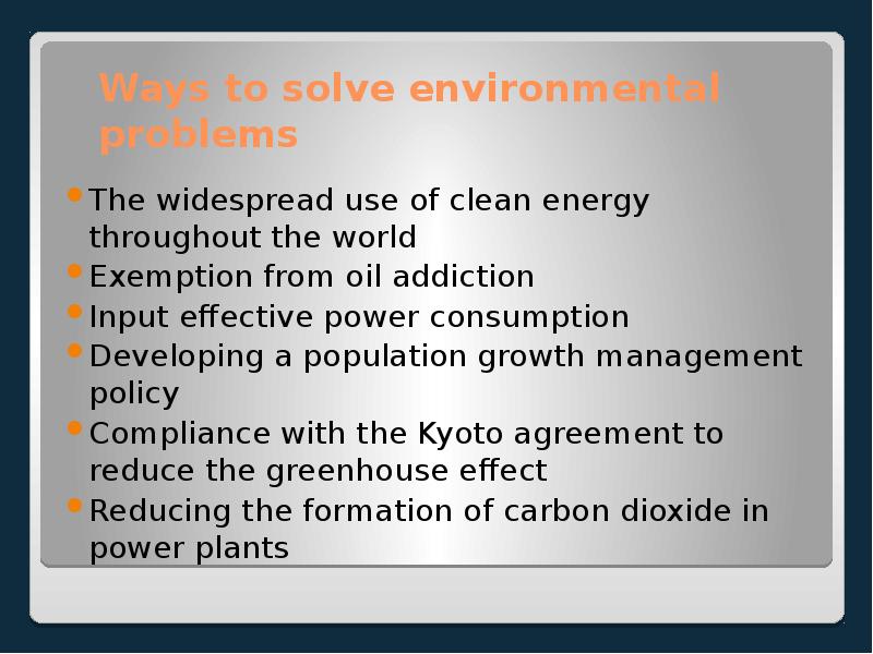 Global environmental problems and solutions