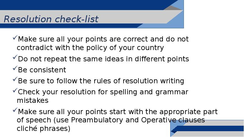 How to write a resolution?