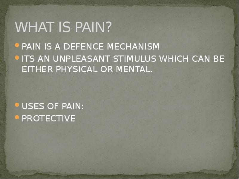 T ypes and theories of pain