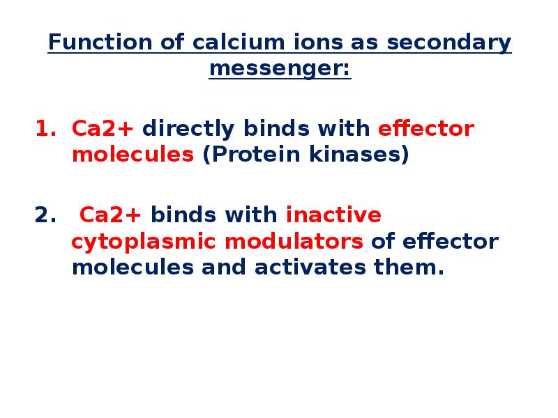 Role of Ca 2+ ions in mechanisms of cell signaling