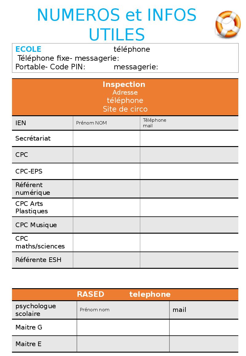 NUMEROS et INFOS UTILES