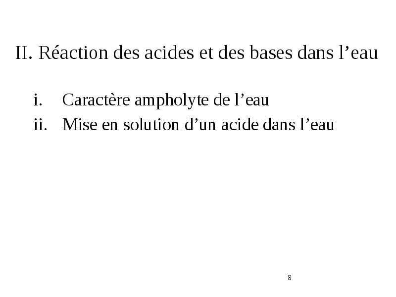 Les acides et les bases