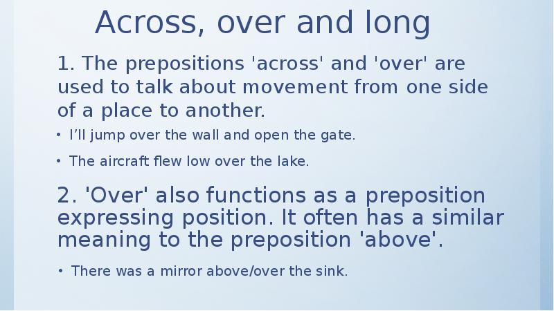 Prepositions of movement
