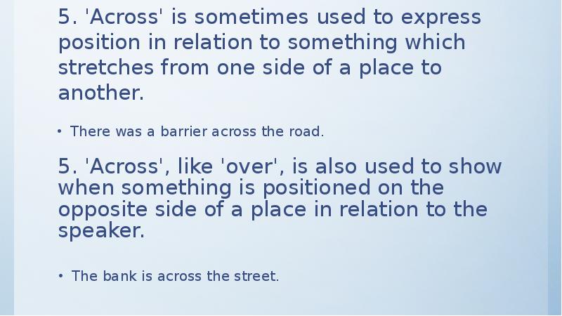 Prepositions of movement