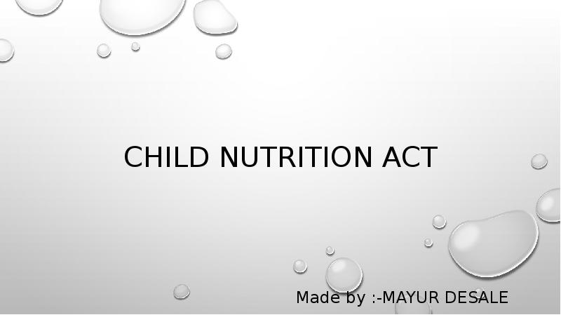 child nutrition act