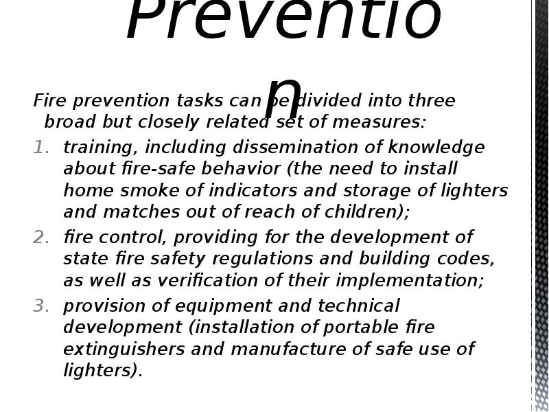 Individual and collective protective equipments. Actions of the ...