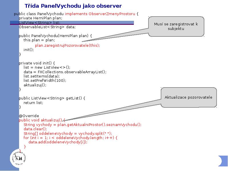 Návrhový vzor Observer Adventura
