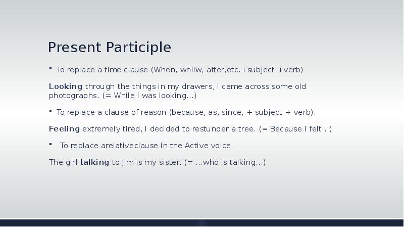 Participle Clauses