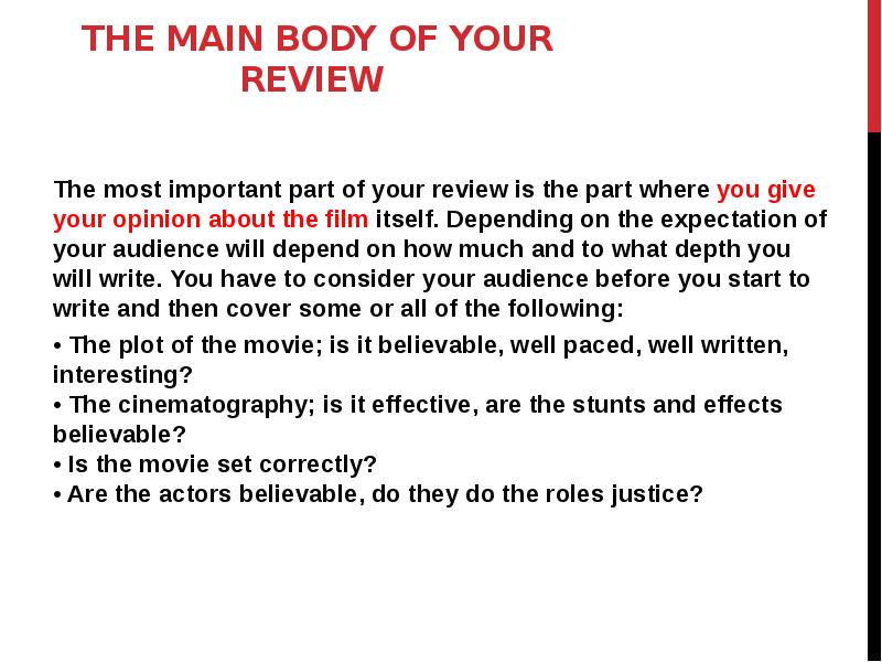 How to write a film review